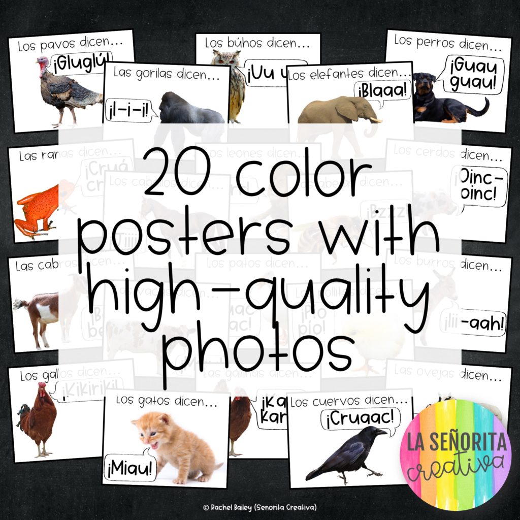 ¿Qué dicen los animales? | 20 Animal Sound Posters in Spanish ...